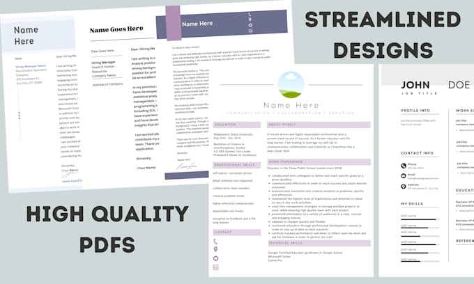 Create a stunning, ats approved resume and cover letter by Lauramealey ...