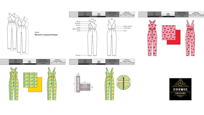 Create a complete package of tech pack and flat sketch by Cosmic_1040 ...