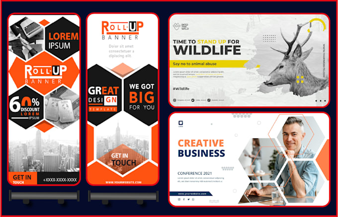 Design website banner, ads, header, cover, flyer, hero images or ...