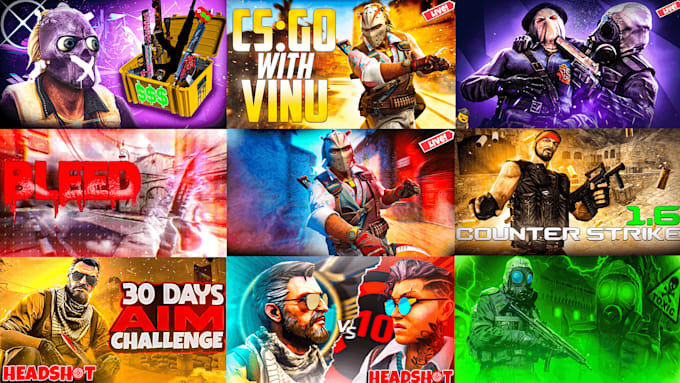 Design clickable counter strike 2,cs2 thumbnails fast by Akshay_ot | Fiverr