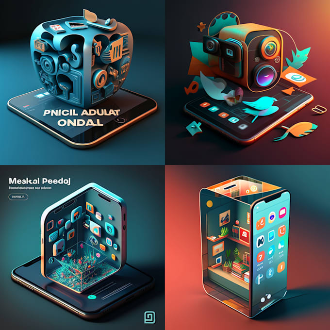 3d social media logo design by Mahdibousraf | Fiverr