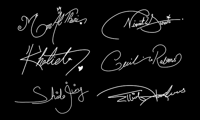 Design real handwritten signature logo, autograph with practice sheet ...