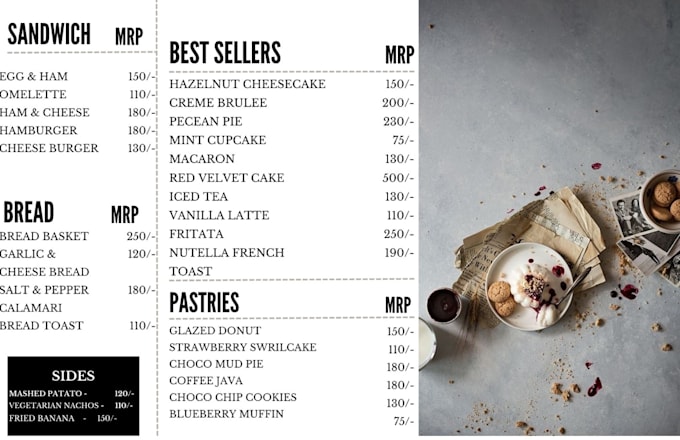 Design menu, price list, flyers,digital invitations,brochure and custom ...