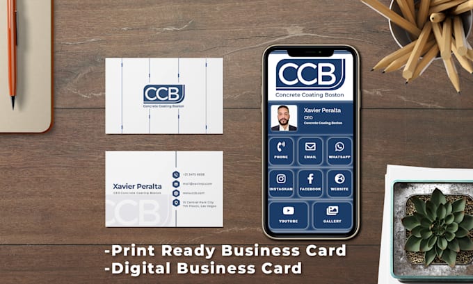 Design smart clickable digital business card, vcard, qr code by ...