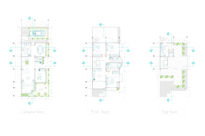 Draw architectural floor plan,elevation,section and house plan in ...