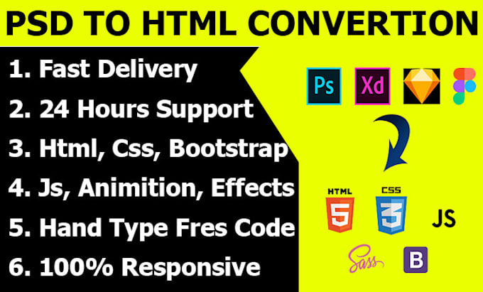 Convert psd to html, figma to html, and xd to html conversion using ...