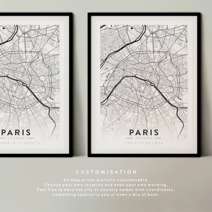 Create incredible city poster map wall art any location by ...