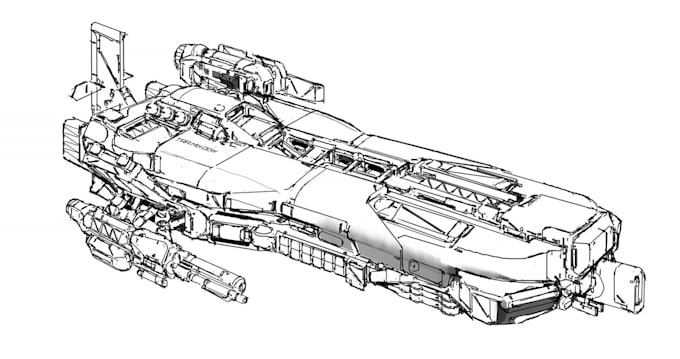 Draw sci fi art, spaceship and illustration for you by Lowdkout | Fiverr