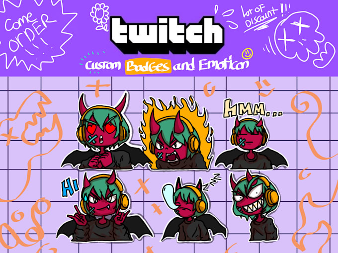 Make cool emoticon and sub badges for your twitch stream by Babydomn123 ...