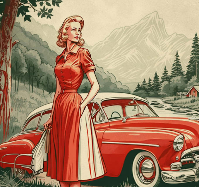 Illustrate anything you want in retro design by Phiab1 | Fiverr