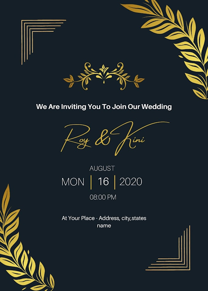 Design a modern minimalist invitation cards by Ramizmemon_7 | Fiverr