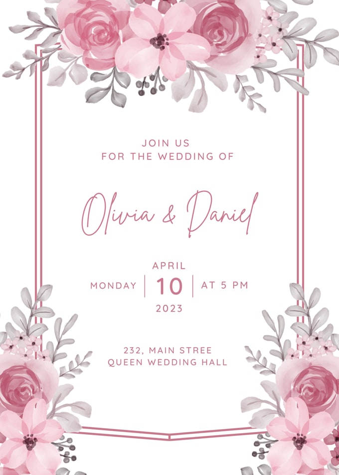 Create an amazing digital wedding invitation card by Cardesigners | Fiverr