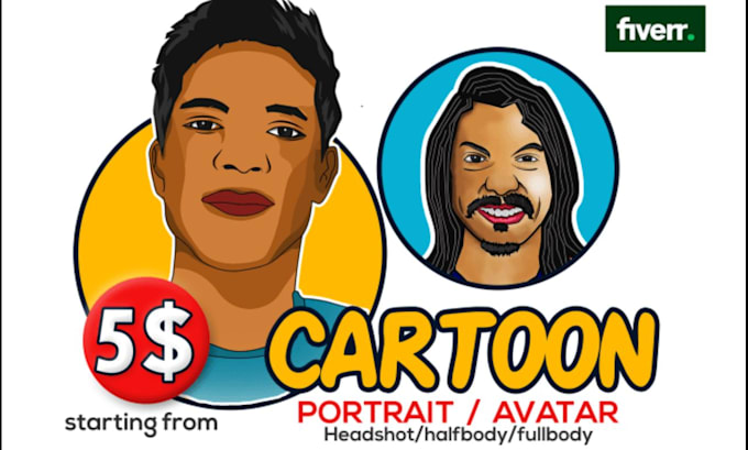 Create cool avatar headshot caricature for you by Hammadzafar9 | Fiverr