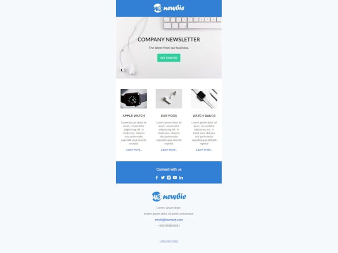 Create responsive html email template design by Johurul55 | Fiverr