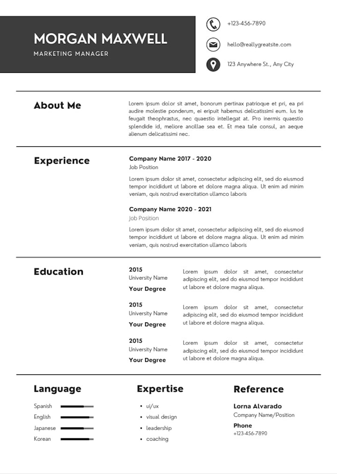Create redesign professional resume cover letter for you by Shamsak1 ...