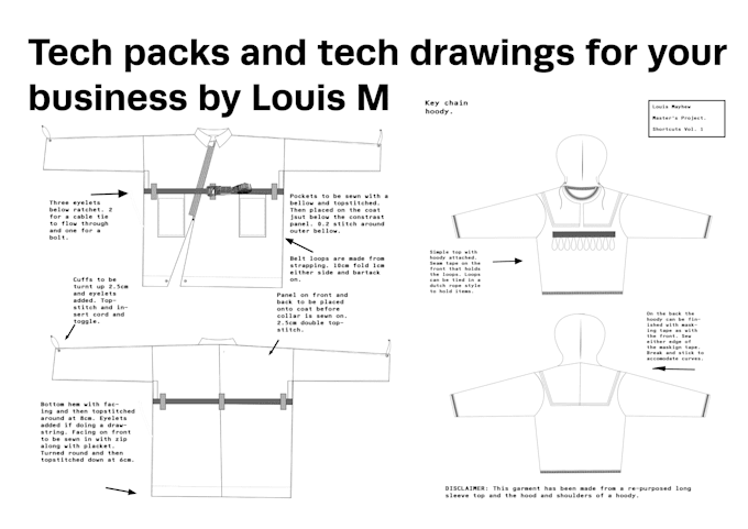 Create tech packs or technical drawings for your brand by Louismayhew ...