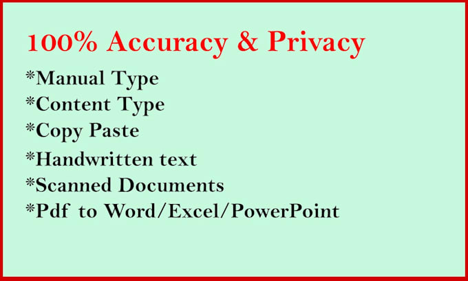 Type 1 to 60 page documents from image, pdf, scanned or any other ...