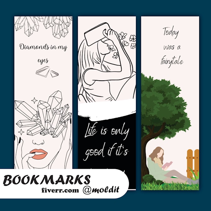 Design creative printable bookmarks ,flyers, brochures by Moldit | Fiverr
