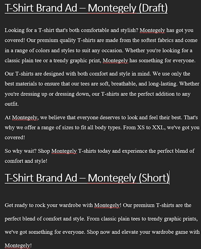 Write a short advertisement for any product by Leviisryptide | Fiverr