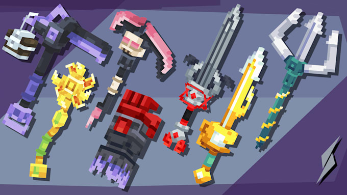 Make 3d beautiful weapon in blockbench by Fflash_ | Fiverr