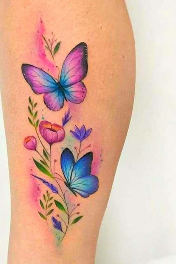 Do custom watercolor modern tattoo design unique by Hexoobeos | Fiverr