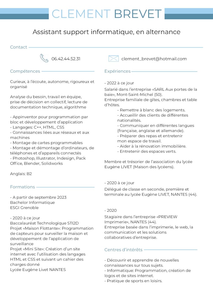 Create your new resume by Clement_bvt | Fiverr