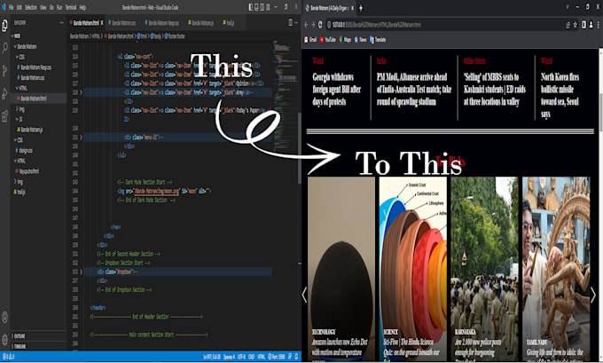 Be your front end web developer using html, css and javascript by Rajudeveloper | Fiverr