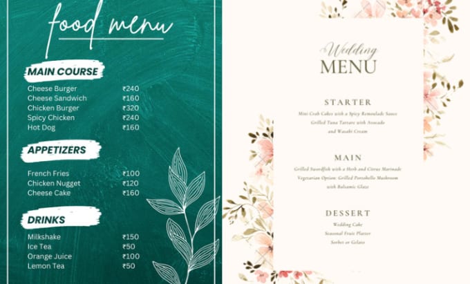 Design beautiful menu card for cafe, restaurant, bar, bakery by ...