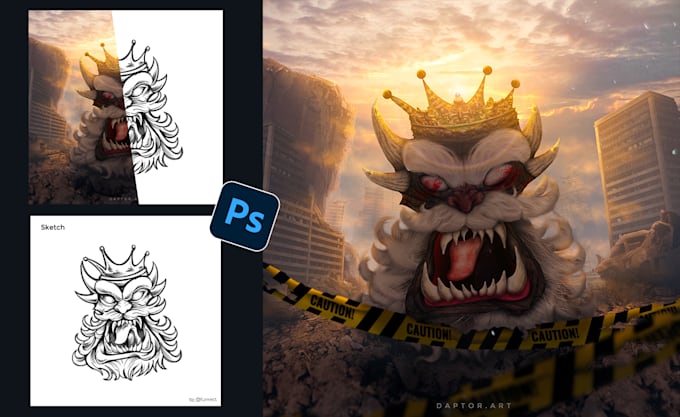 Make your drawing and sketch or line art be realistic by Danangarjuna ...