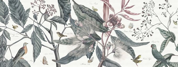 Create seamless repeated pattern or panoramic wallpaper art by ...