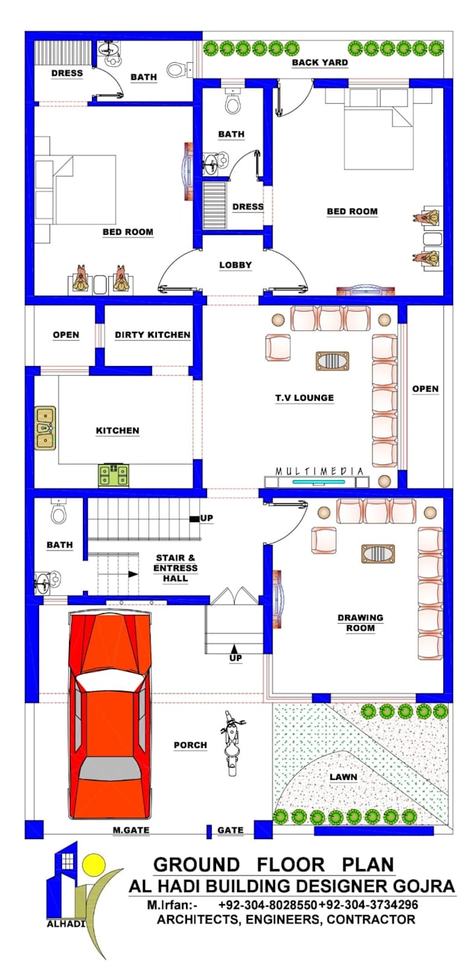 Design autocad 2d floor plans, front elevation with working by ...