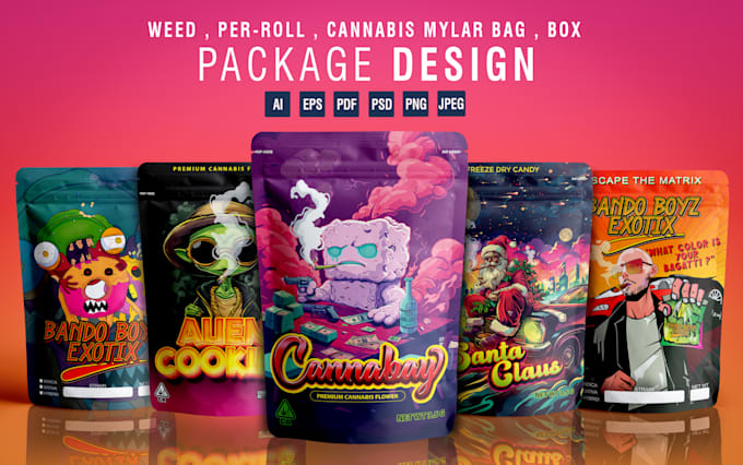 Design weed,cannabis packaging, mylar bag, jar label designs by ...