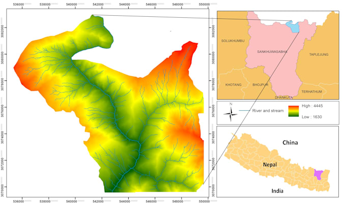 Prepare a high quality study area map by Harishdangi27 | Fiverr