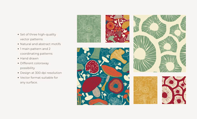 Design customized patterns for your brand by Claudiasdesign | Fiverr