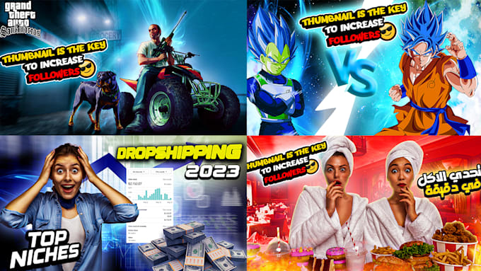 Create clickbait eye catchy thumbnail in 2 hours by Elasry | Fiverr