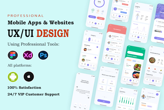 Modern website ui, mobile app ui, landing page ui ux design in figma by L0g0_ar | Fiverr
