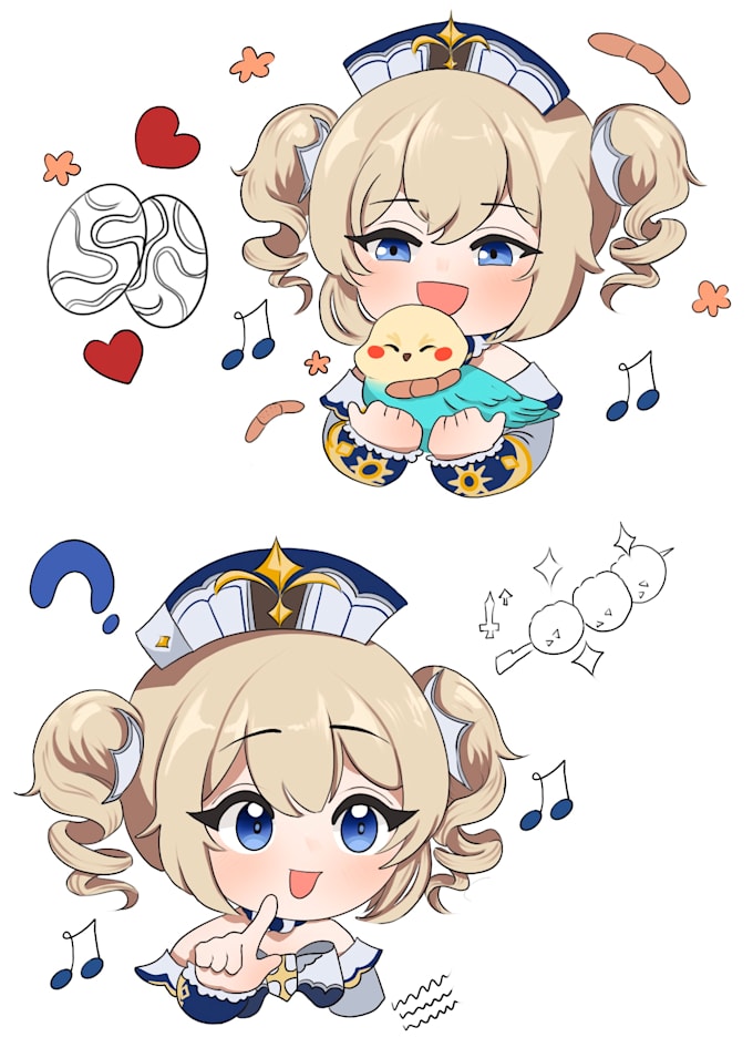 Cute anime chibi art illustrations for you by Zen_qin_ | Fiverr