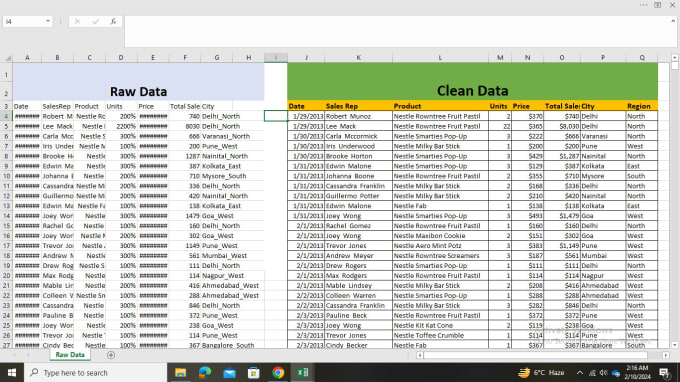 Clean merge organize split sorting and formatting excel and csv data by Pkdk25 | Fiverr