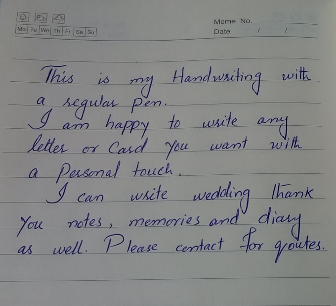 Write beautiful hand written notes for you by Mazharjamali123 | Fiverr