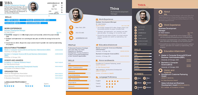 Make appealing cv template and professional resume by Thivakar_2003 ...