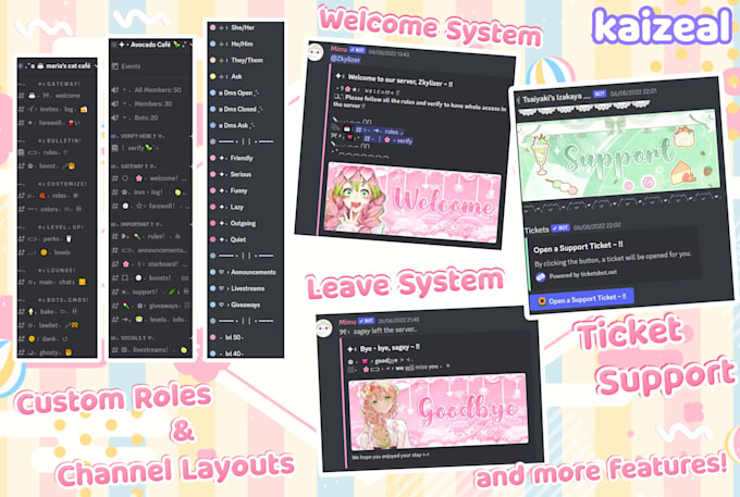Make an aesthetic and cute discord server by Kaizeal | Fiverr