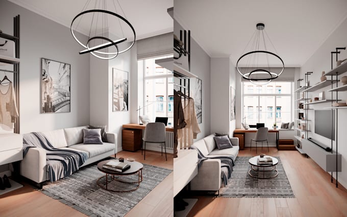 Create realistic 3d interior rendrering by Veladelen | Fiverr