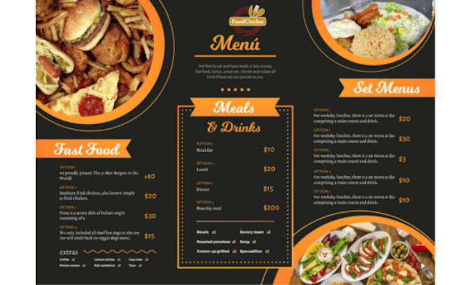 Design an attractive eye catching restaurant menu, food menu, bar menu ...