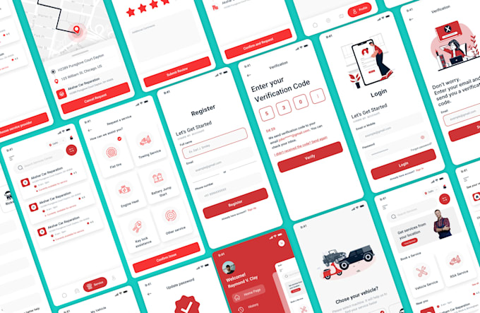 Do mobile app and web ui ux design in figma prototype and adobe xd by ...
