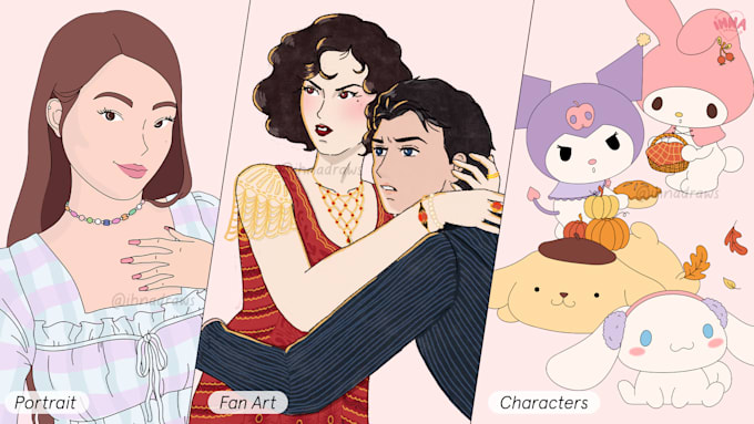 Draw characters portraits in anime cartoon style by Ihnadraws | Fiverr