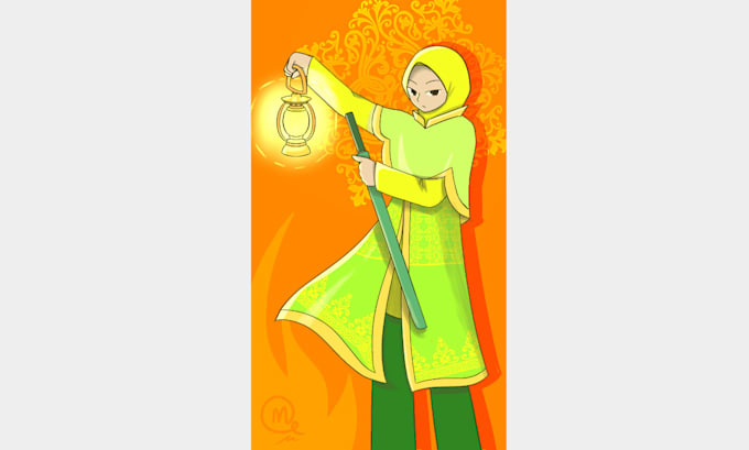 Draw a lantern with your character holding it by Megreeny | Fiverr
