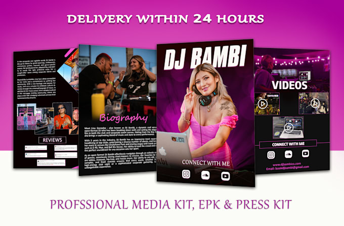 Design press kit, media kit and epk with clickable links by Hazel_hub | Fiverr