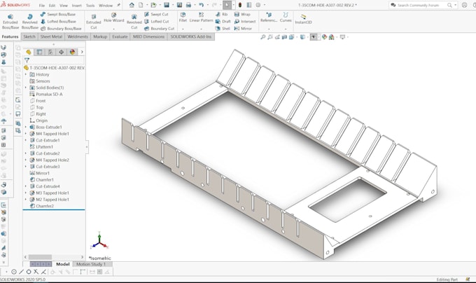 Create 2d, 3d and pneumatic technical drawing, bom, fea and motion ...