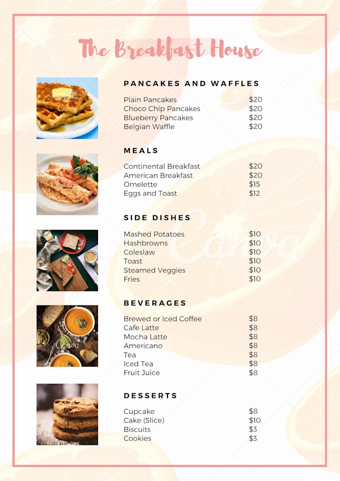 Design food menu,drink menu, static menu restaurant by Cahmiyaeman | Fiverr