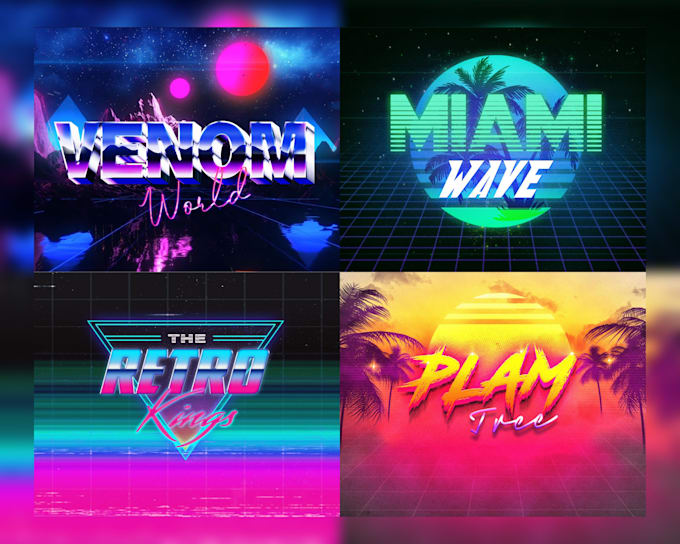 Create custom neon style 80s logo designs with chrome effect by Artbeam ...